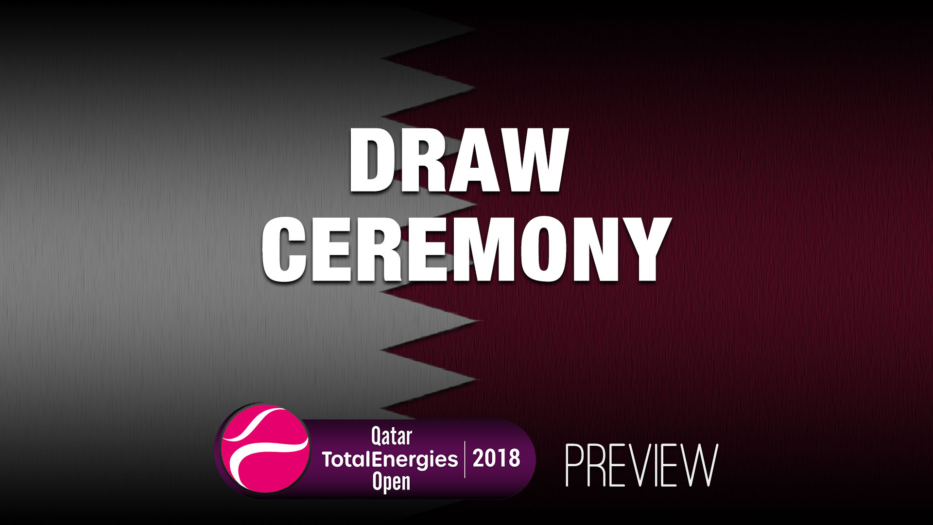 Emcee Andy Taylor. Qatar Total Open 2018. Draw Ceremony
